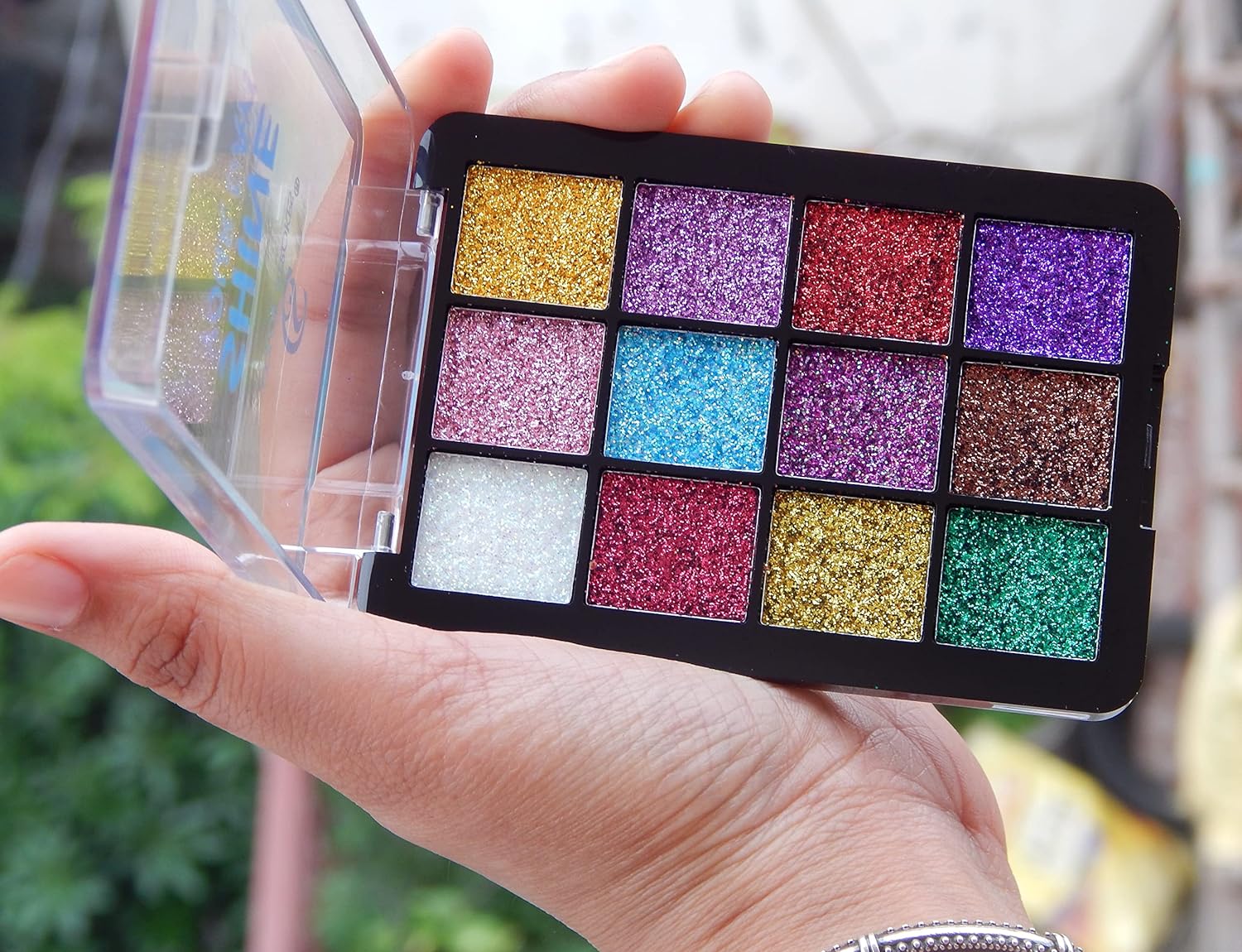 Shine your day 12 colors glitter eyeshadow palette + sparkling glitter ...